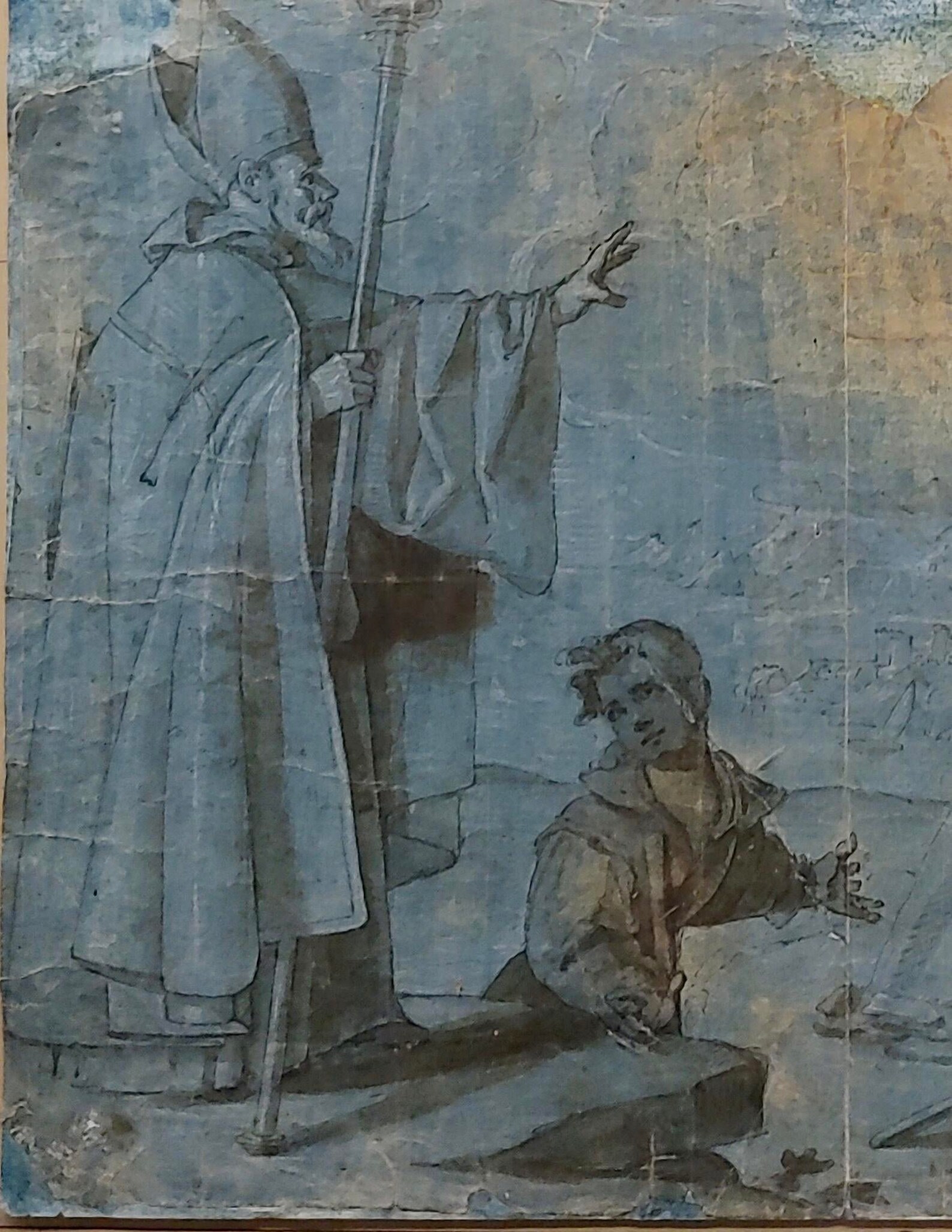 16th Century Dutch Old Master Drawing -bishop Blessing Cripple ...