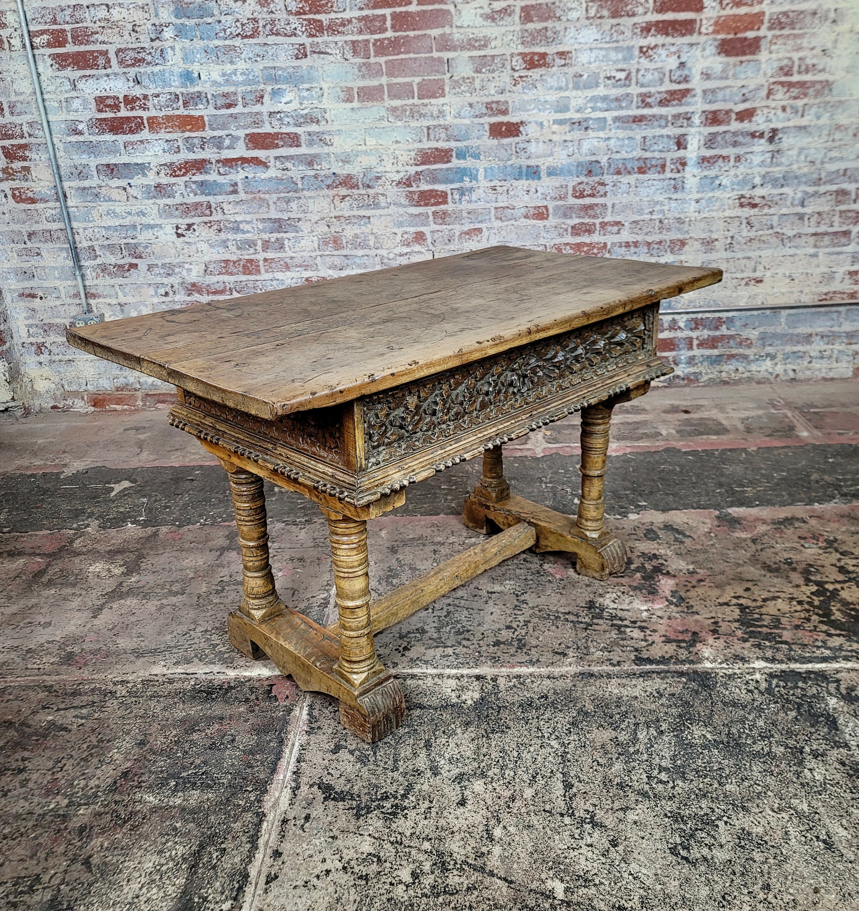 17th Century Spanish Baroque Writing Table -carved Walnut - Etsy