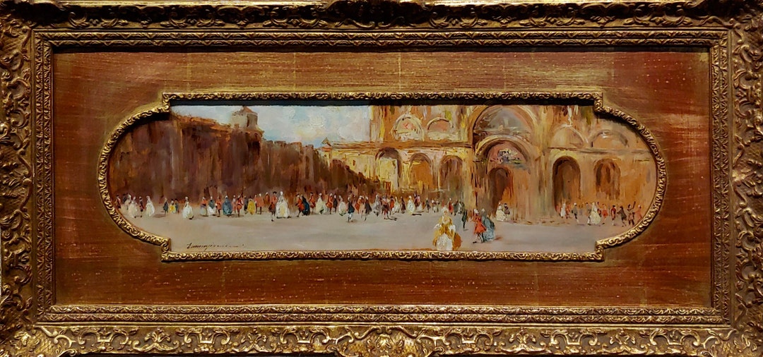 Emma Ciardi -masquerade in Piazza San Marco -19th Century Oil Painting ...