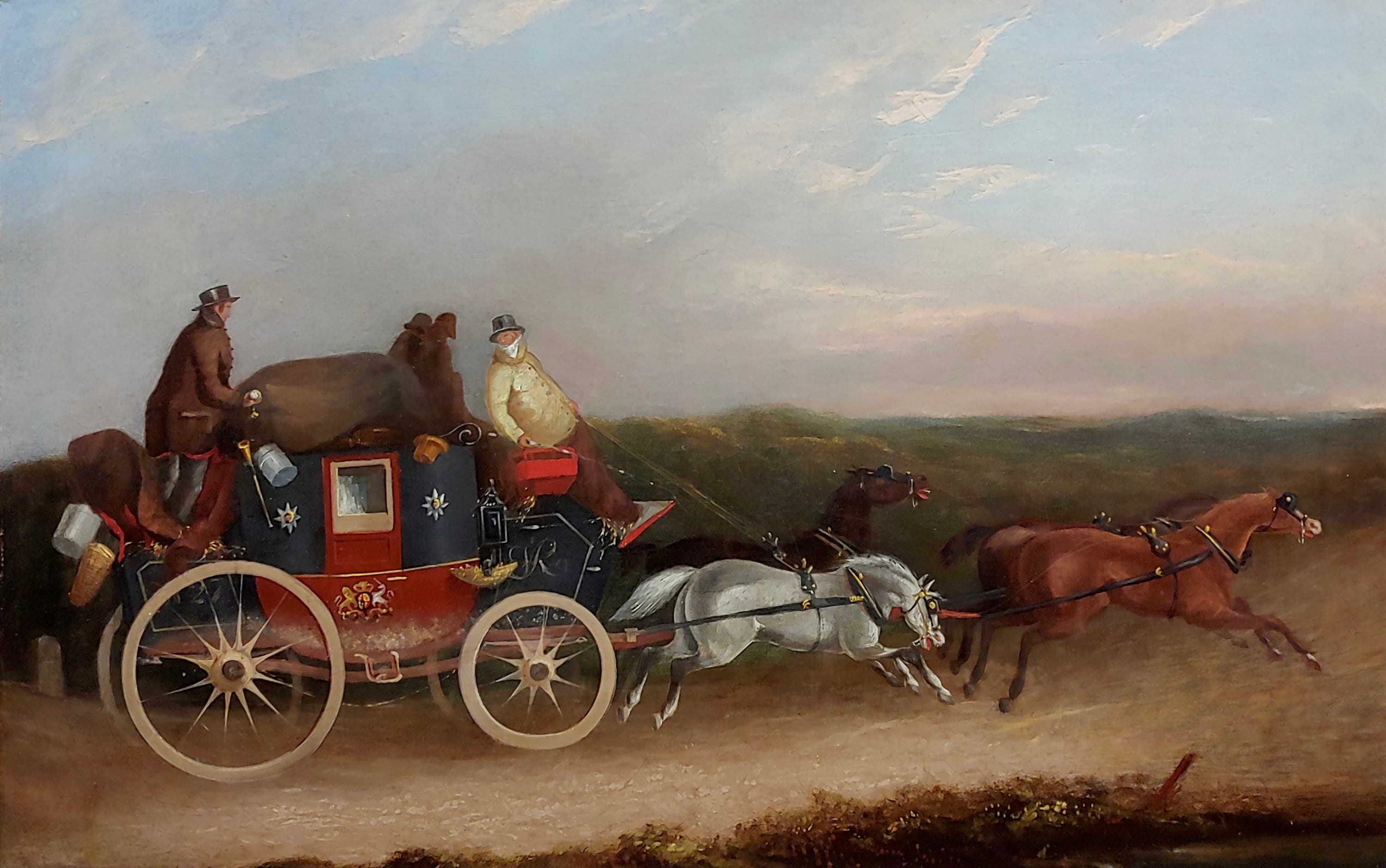 Georgian Horse Drawn Royal Mail Coach-18th Century Oil Painting - Etsy