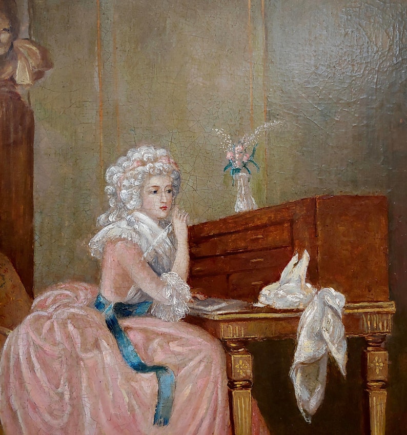 19th Century French Mistress Writing a Love Letter -oil Painting - Etsy