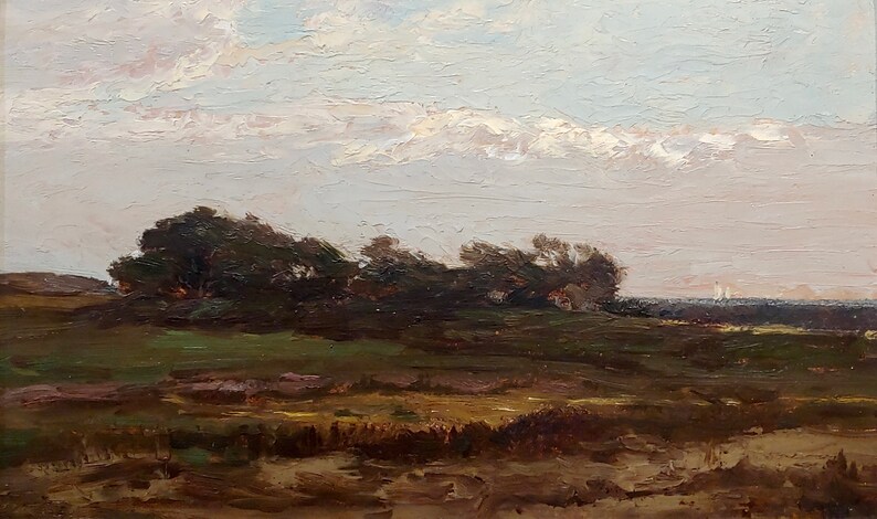 19th Century Impressionist Landscape With Lake View -oil Painting - Etsy