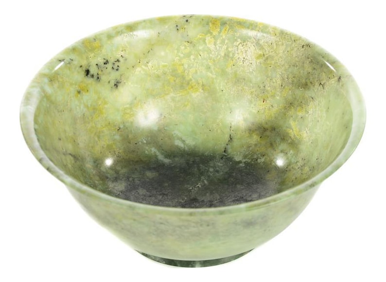 Chinese Vintage Spinach Jade Bowl - Etsy