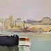 Jean Helleu -under a Blanket of Snow by the River-1950s French Oil ...
