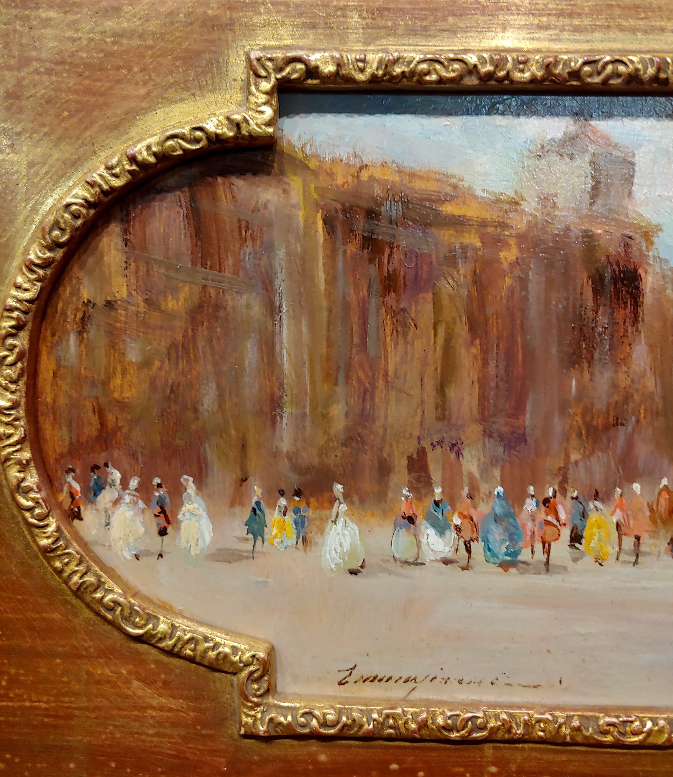 Emma Ciardi -masquerade in Piazza San Marco -19th Century Oil Painting ...