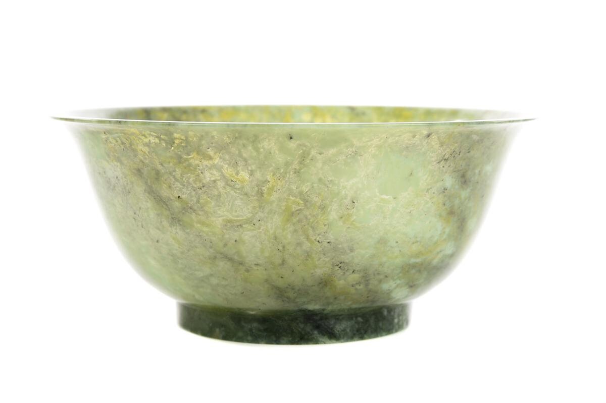 Chinese Vintage Spinach Jade Bowl - Etsy