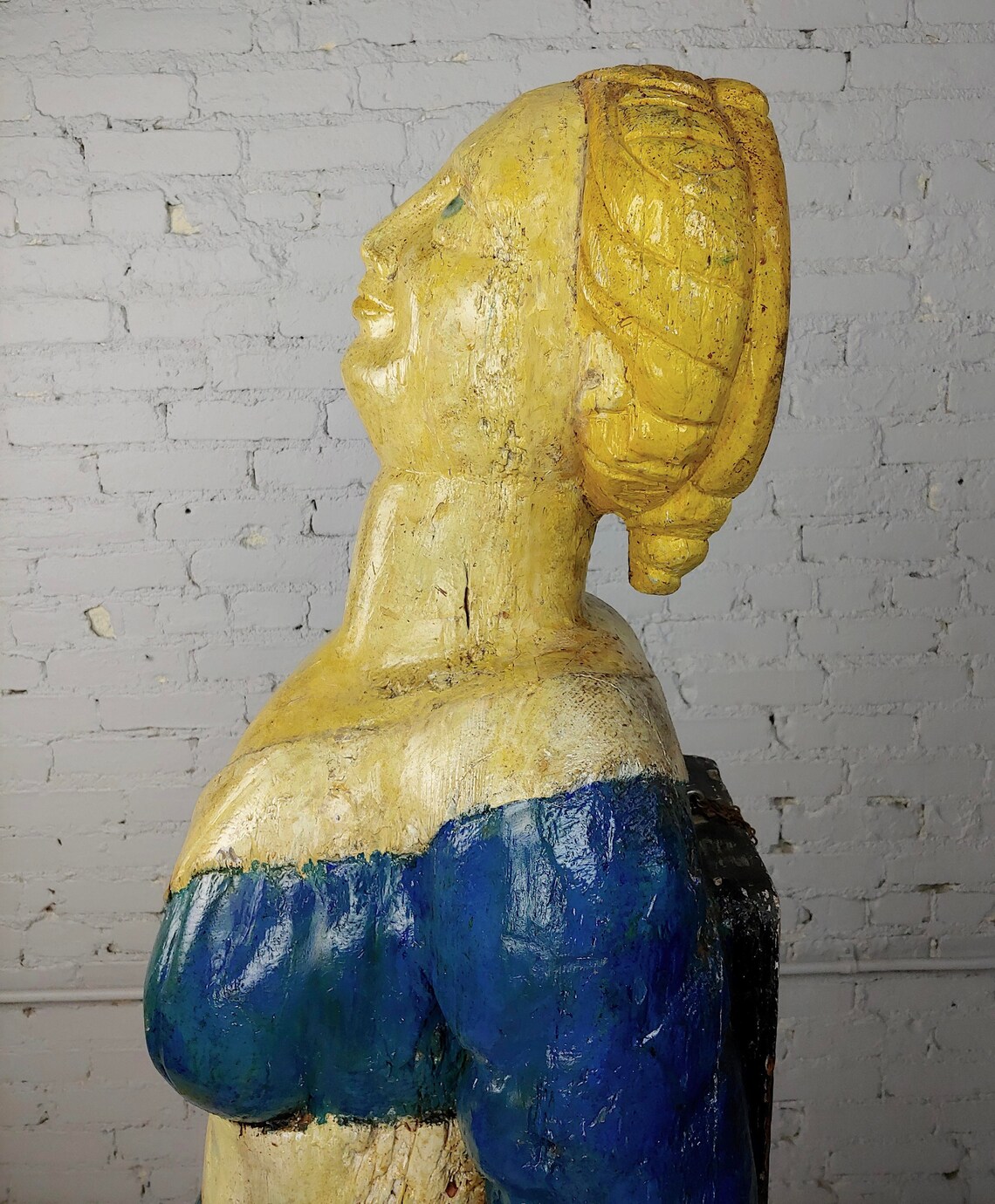 19th Century American Carved Wood & Poly Chromed Ship's Female ...