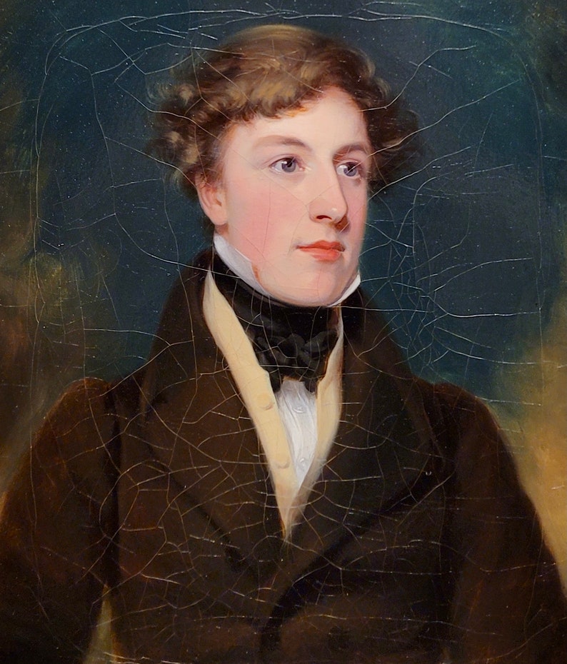 George Hayter Attributed-portrait of an Elegant Gentleman-19th Century ...