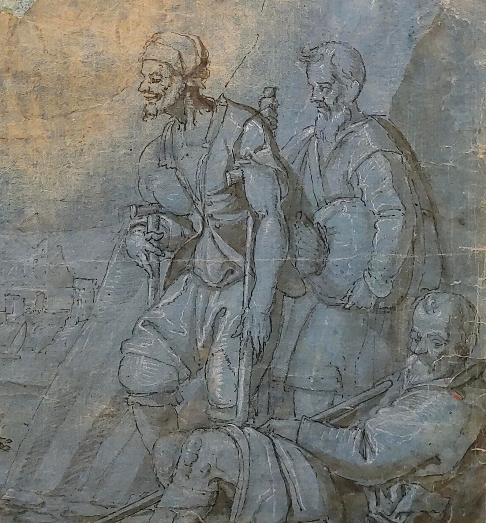 16th Century Dutch Old Master Drawing -bishop Blessing Cripple ...