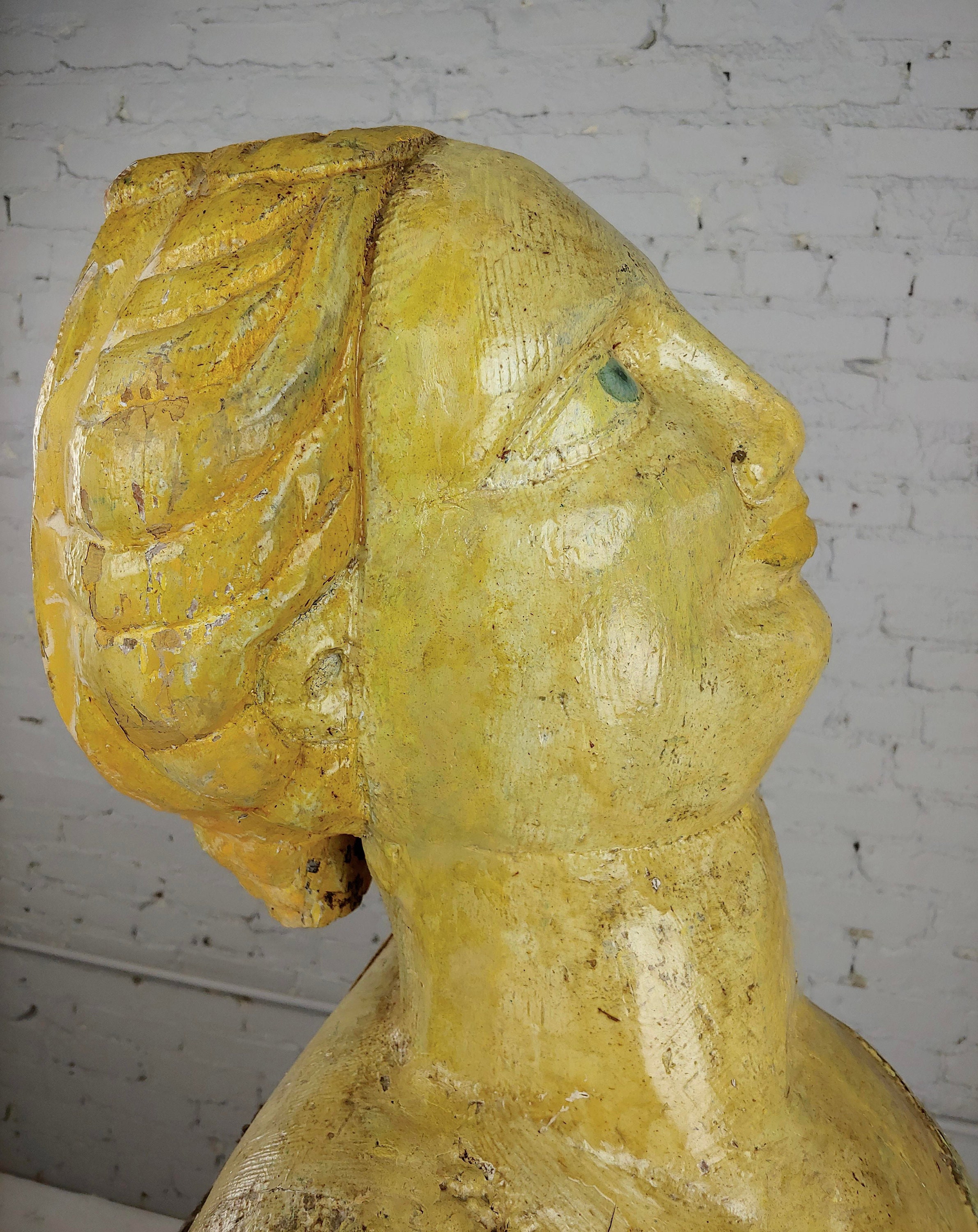 19th Century American Carved Wood & Poly Chromed Ship's Female ...