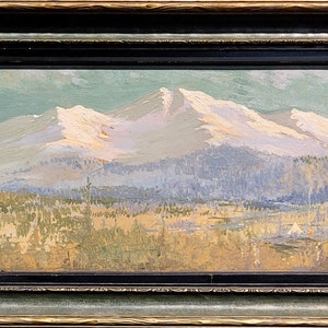 Perham Nahl 1920s Western Landscape W/native American Teepee oil ...