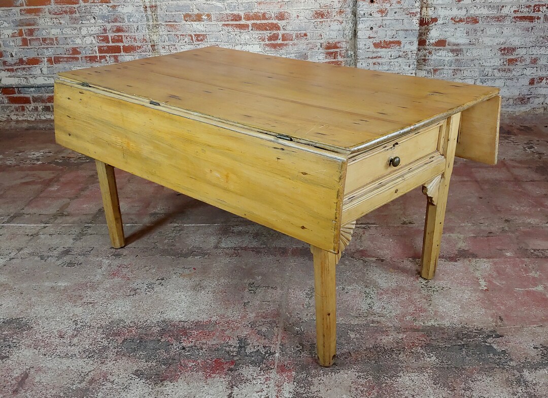 19th Century French Farmhouse Pine Drop Leaf Dining Table - Etsy