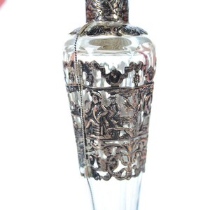 Victorian Crystal & Silver Perfume Bottle - Etsy