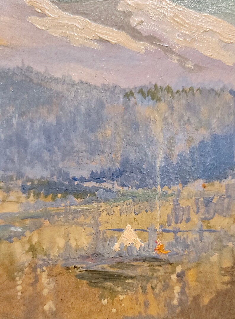 Perham Nahl 1920s Western Landscape W/native American Teepee oil ...