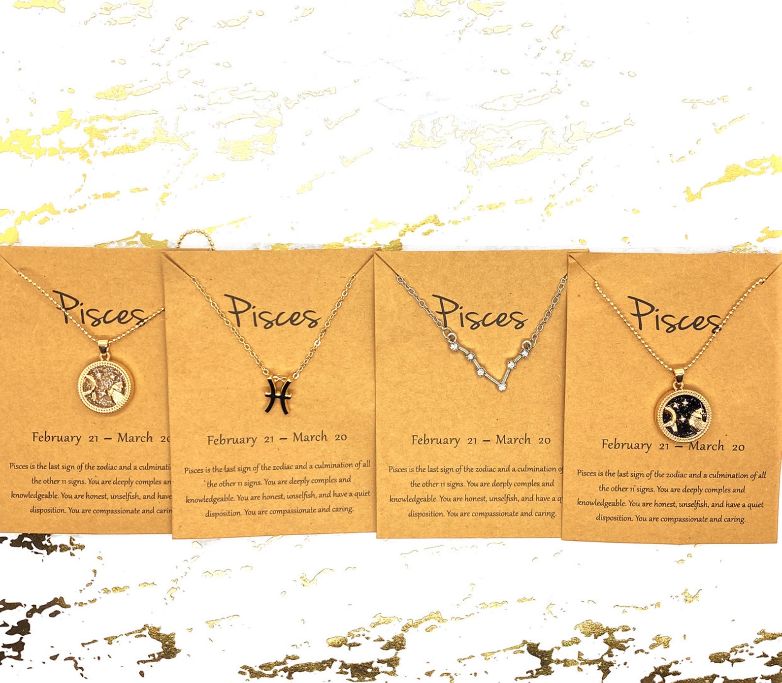 Pisces Necklace PİSCES Zodiac Astrology Jewelry Gold Silver - Etsy Canada
