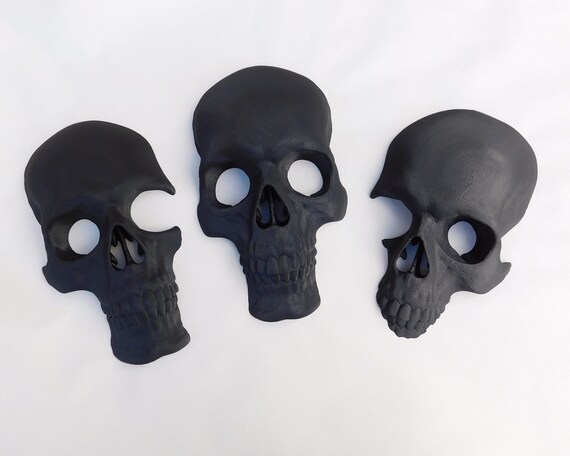 Full Size Human Skull Decor Set of 3 Wall Mounted Gothic - Etsy