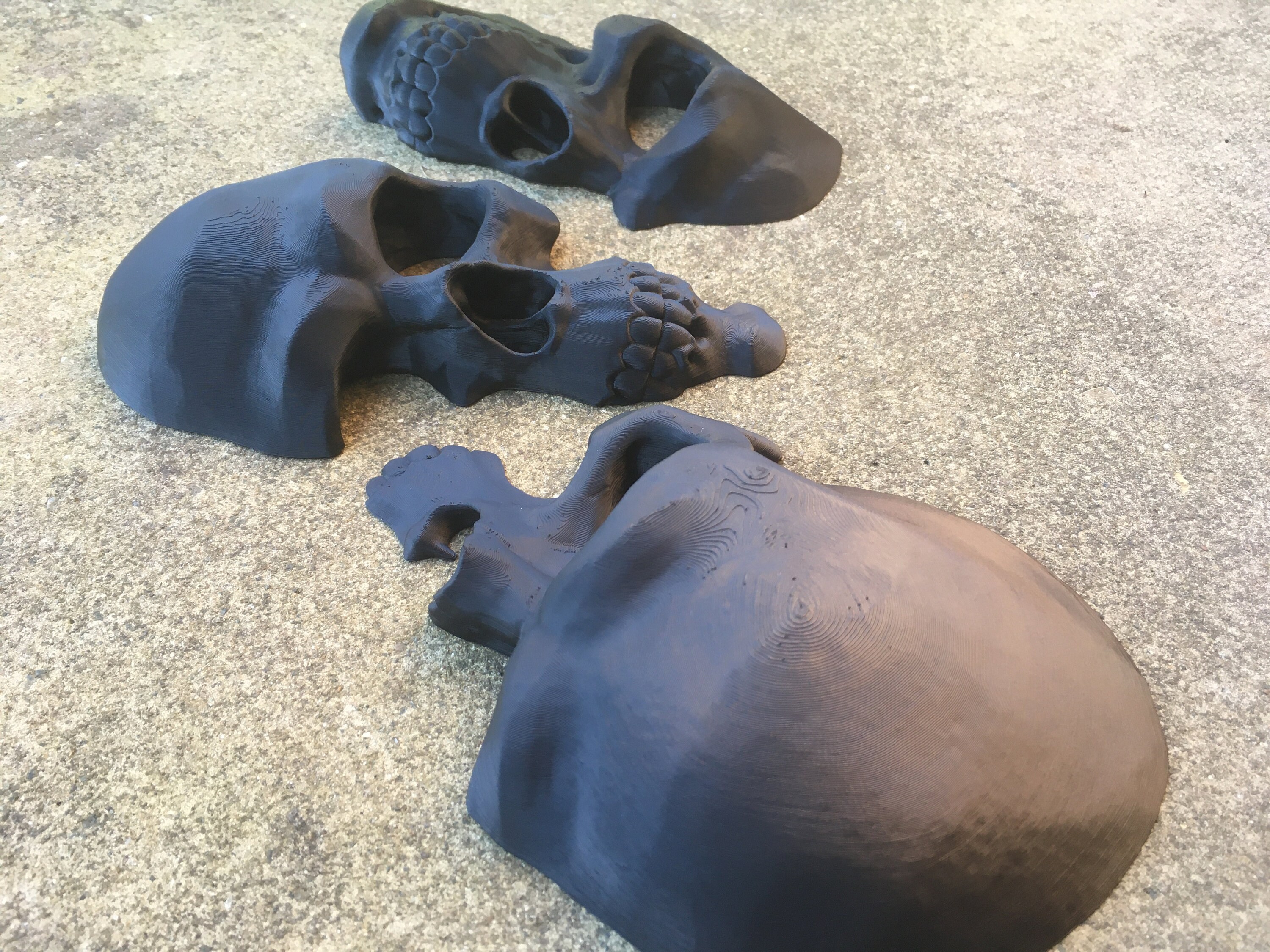3D Printed Skull Wall Decor Full Size Set of 3 Wall Mounted | Etsy