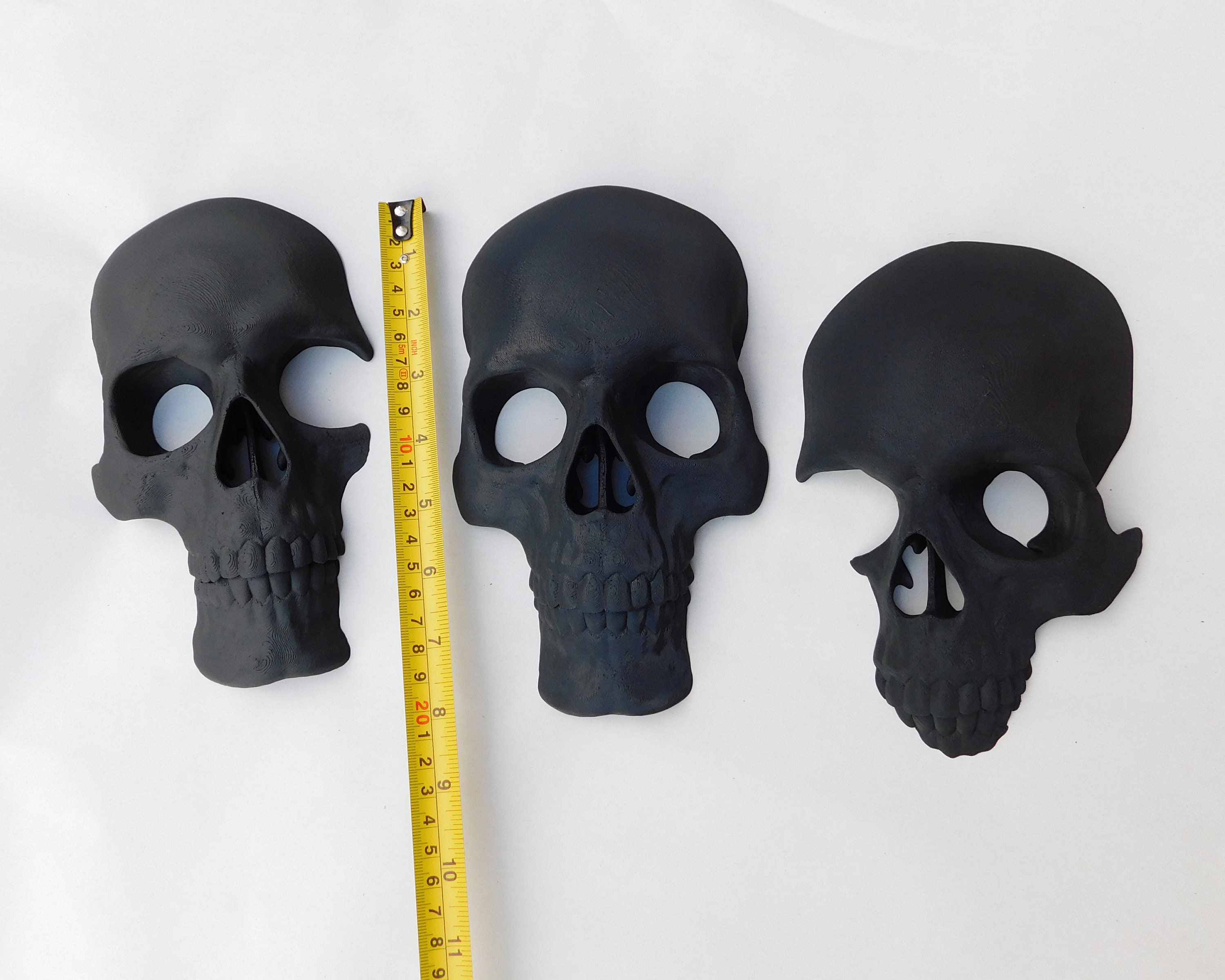 Full Size Human Skull Decor Set of 3 Wall Mounted Gothic - Etsy