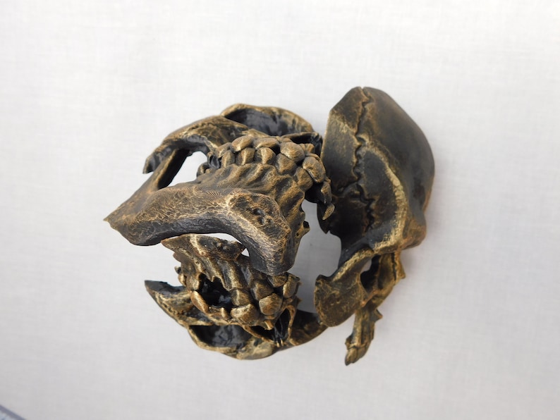 Aged Gold Skull Wall Decor: 3D Printed Decayed Skulls - Set of 3 - Etsy