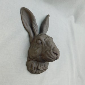 Rabbit Head Wall Art | Bunny Head Wall Mount Finished in Brown or Grey ...