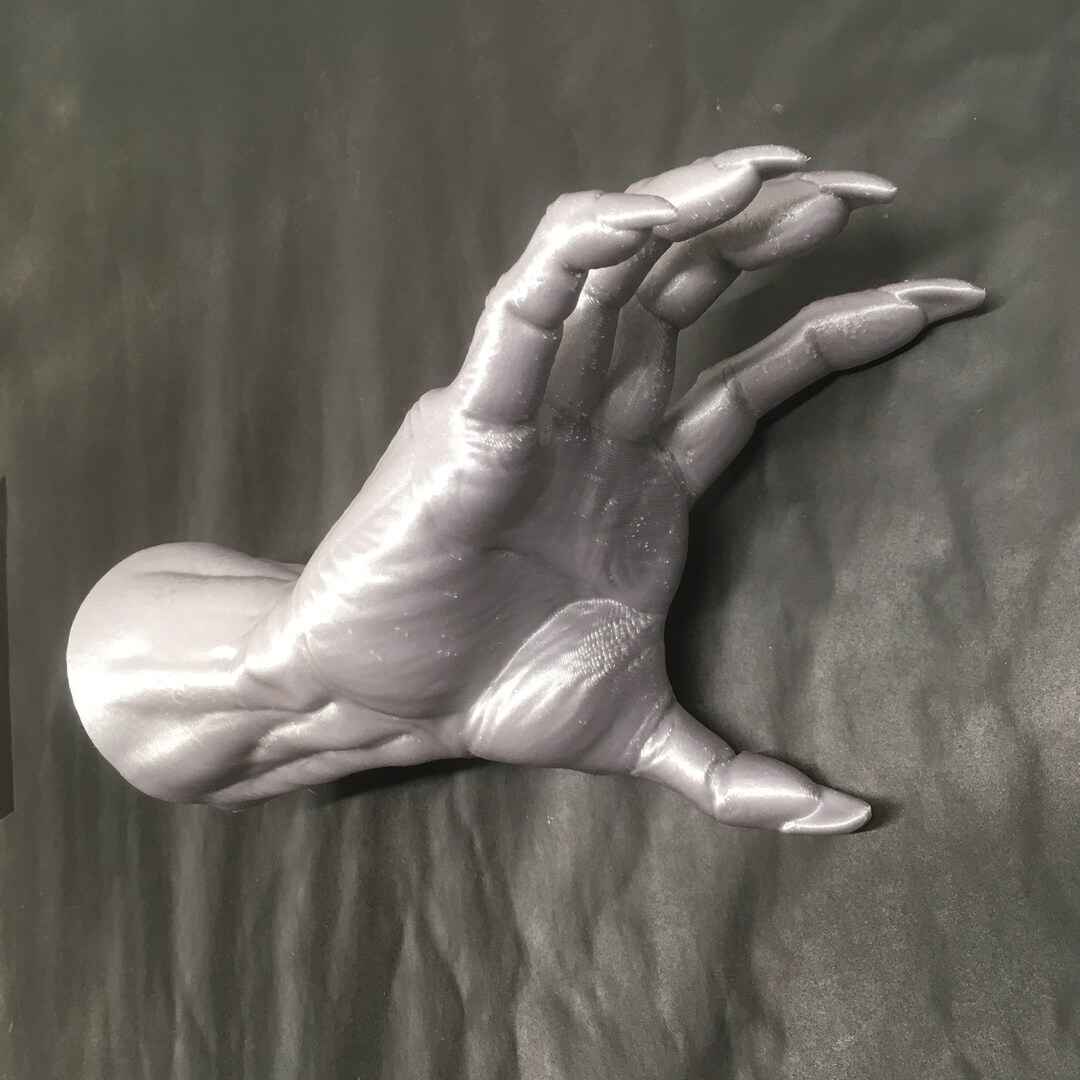 Devil Hand Wall Mounted Full Sized Silver Hand Gothic Home - Etsy