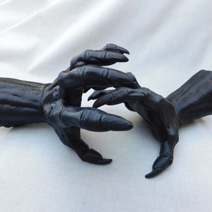 Pair of Devil Hands, Wall Mounted Gothic Home Decor | Full Size Creepy ...