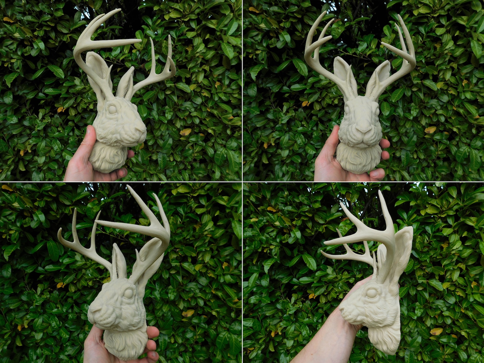 Jackalope Head Wall Art | 3D Printed Jackalope Mount Home Decor - Etsy
