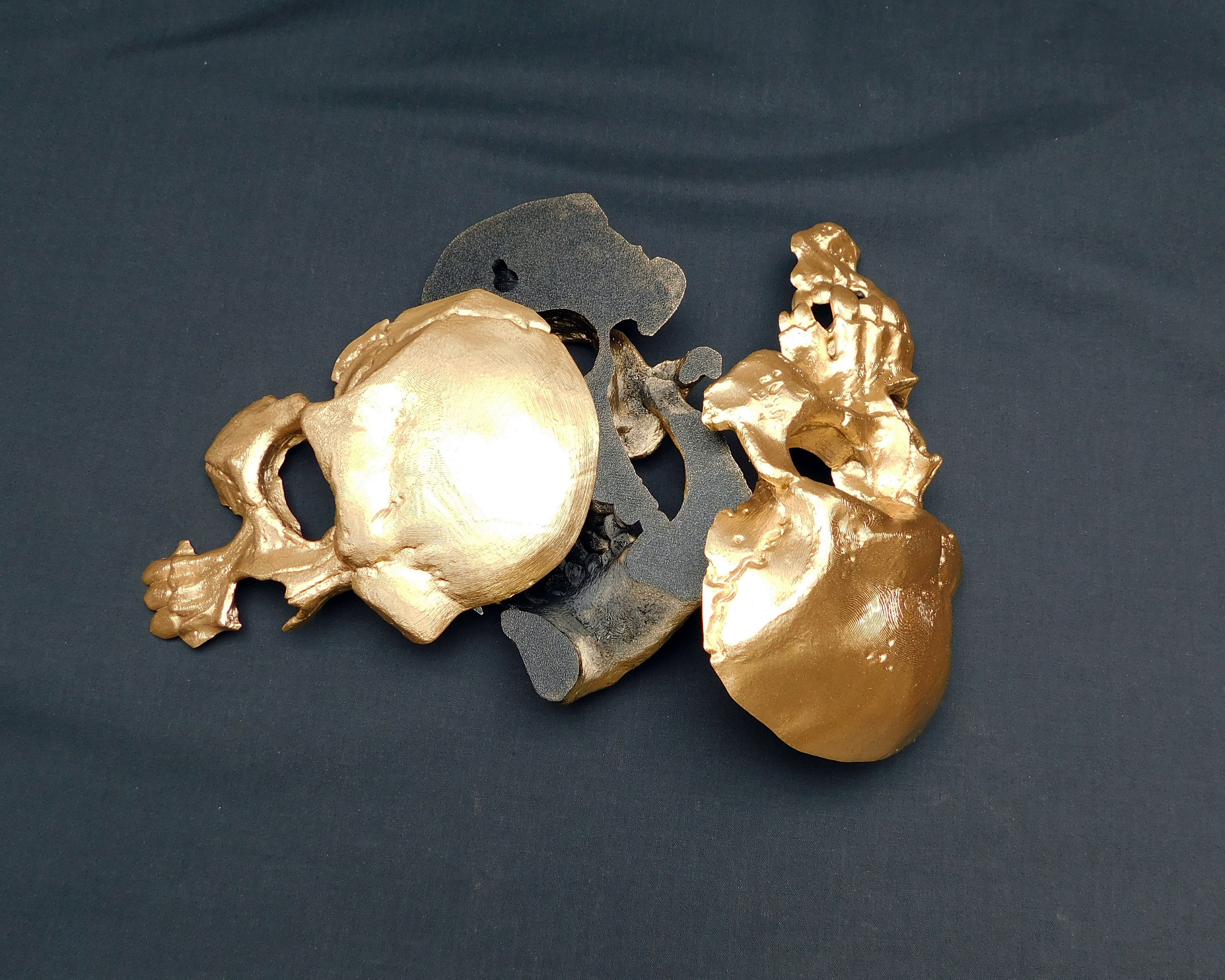 Gold Skull Wall Decor: 3D Printed Decayed Skulls - Set of 3 - Etsy