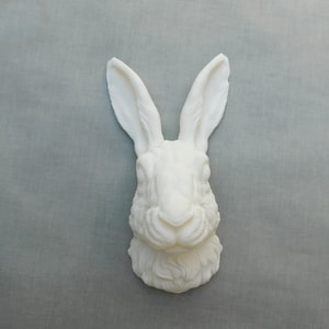 Rabbit Head Wall Art | 3D Bunny Head Decor, Finished in Pale Brown ...