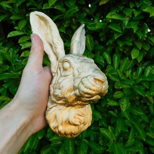 Rabbit Head Wall Art | 3D Bunny Head Decor, Finished in Gold, Silver or ...