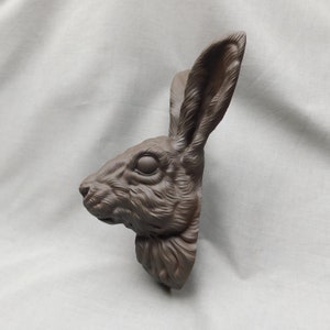 Rabbit Head Wall Art | Bunny Head Wall Mount Finished in Brown or Grey ...