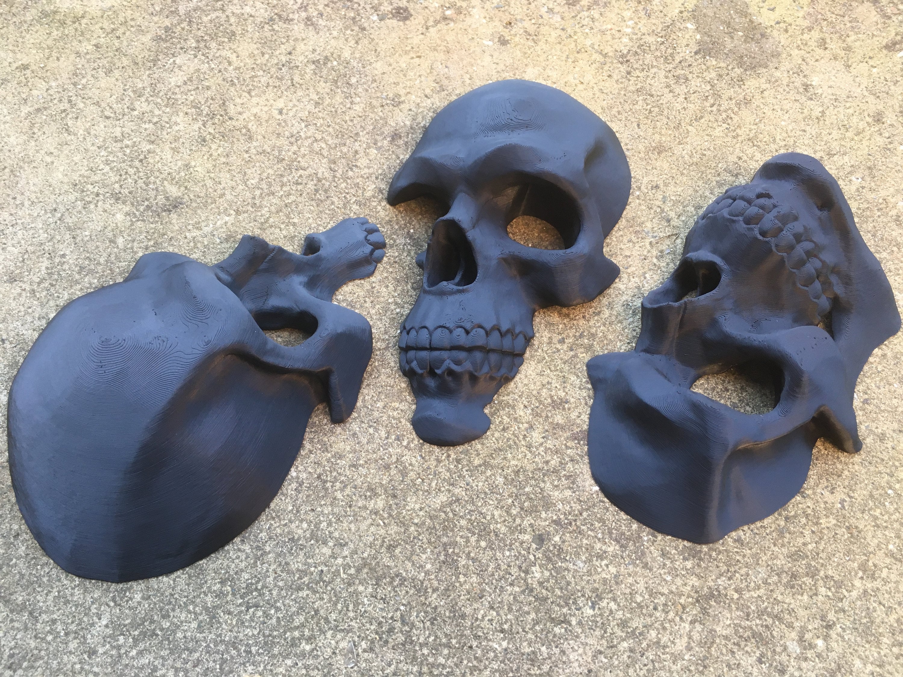 3D Printed Skull Wall Decor Full Size Set of 3 Wall Mounted | Etsy