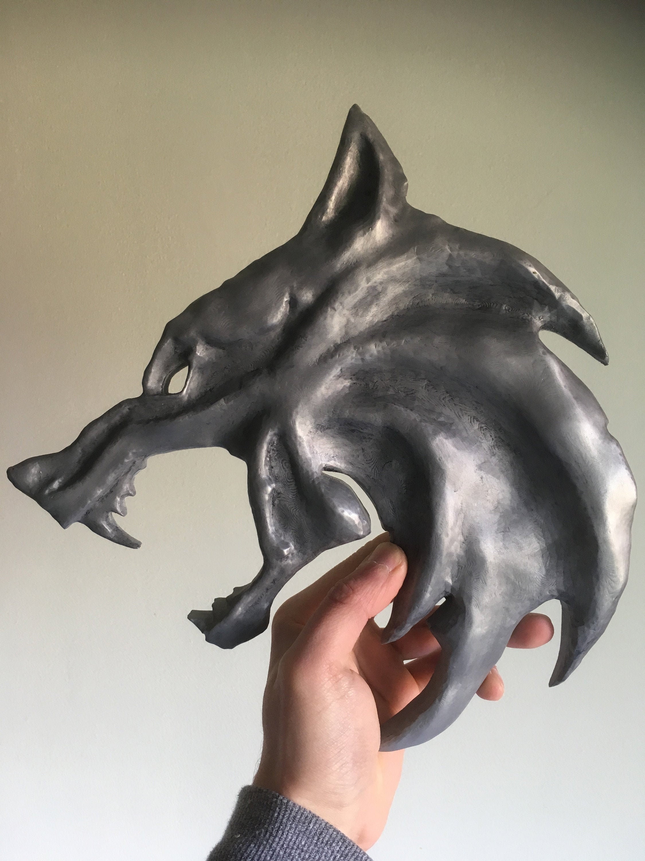 The Witcher Wall Art Large Wolf Head Cold Cast Metal | Etsy