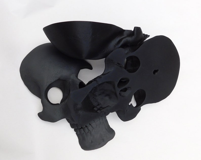 Full Size Human Skull Decor, Set of 3, Wall Mounted Gothic Home Décor ...