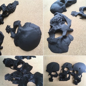 Skull Wall Decor, Full Size Set of 3, Decayed Style 3D Printed Gothic ...