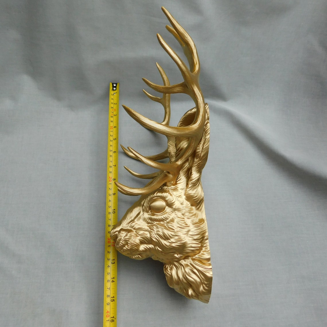 Jackalope Head Gold, Large Jackalope Mount Wall Art, Faux Animal Head ...