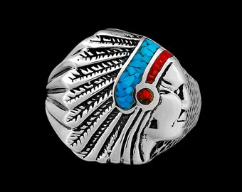 Indian Chief Ring | Etsy