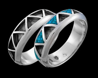 Native Inspired Wedding Band - Etsy