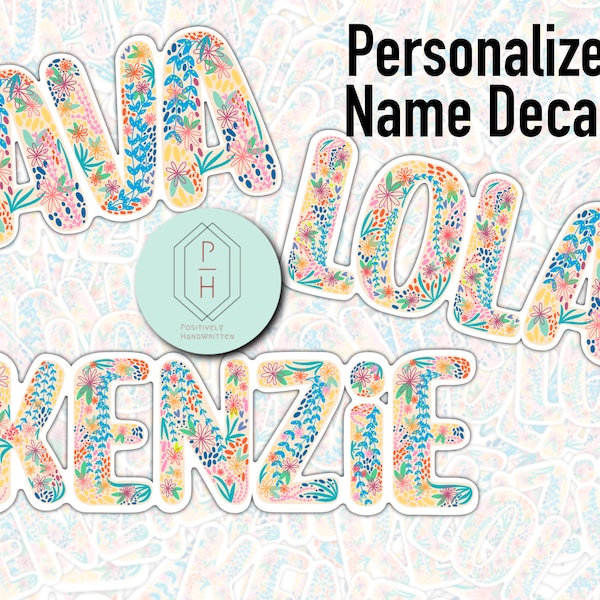 Personalized Custom Pink Blue Name Sticker - Etsy