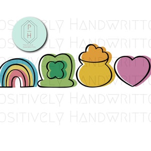 Lucky Charm. PNG Bundle. 4 Colorful St. Patricks Day Design for Party ...