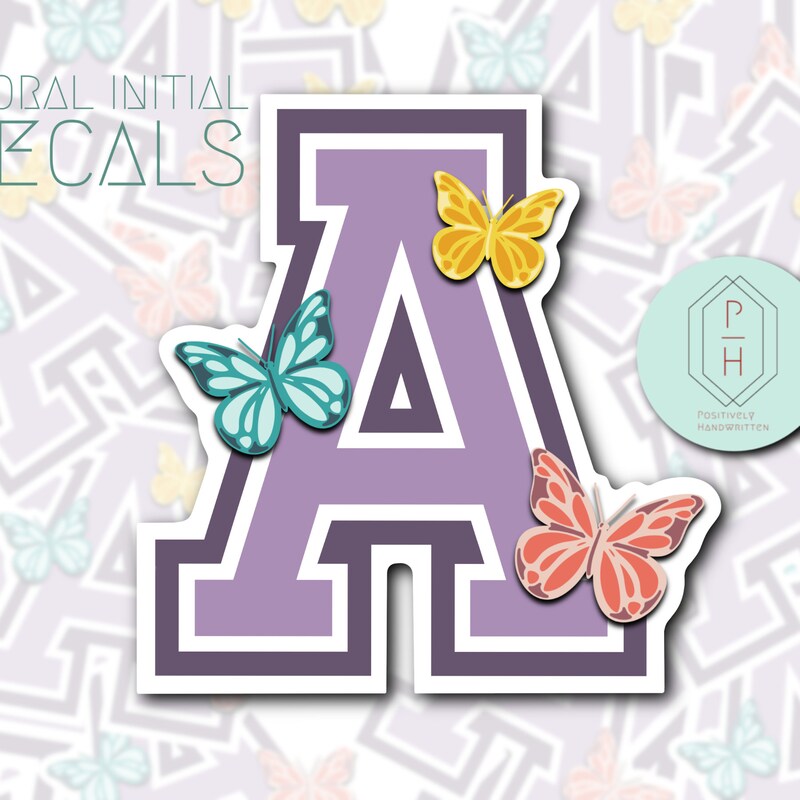 Butterfly Letter Decal - Etsy