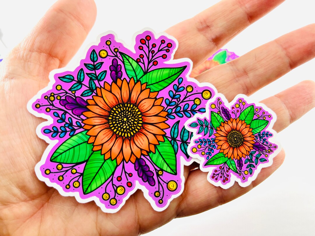 Boho Sunflower Sticker. Laptop Decal. Hydroflask,water Bottle, Bumper ...