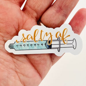 Funny Saline Flush Vinyl Sticker. Stocking Stuffer. Gift for Nurse ...