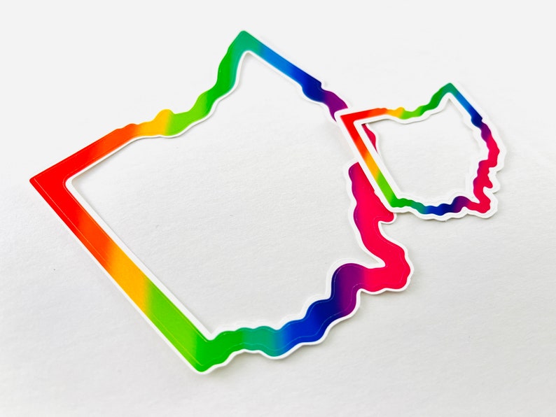 Ohio State Outline. Rainbow. Vinyl Die Cut Bumper Sticker - Etsy
