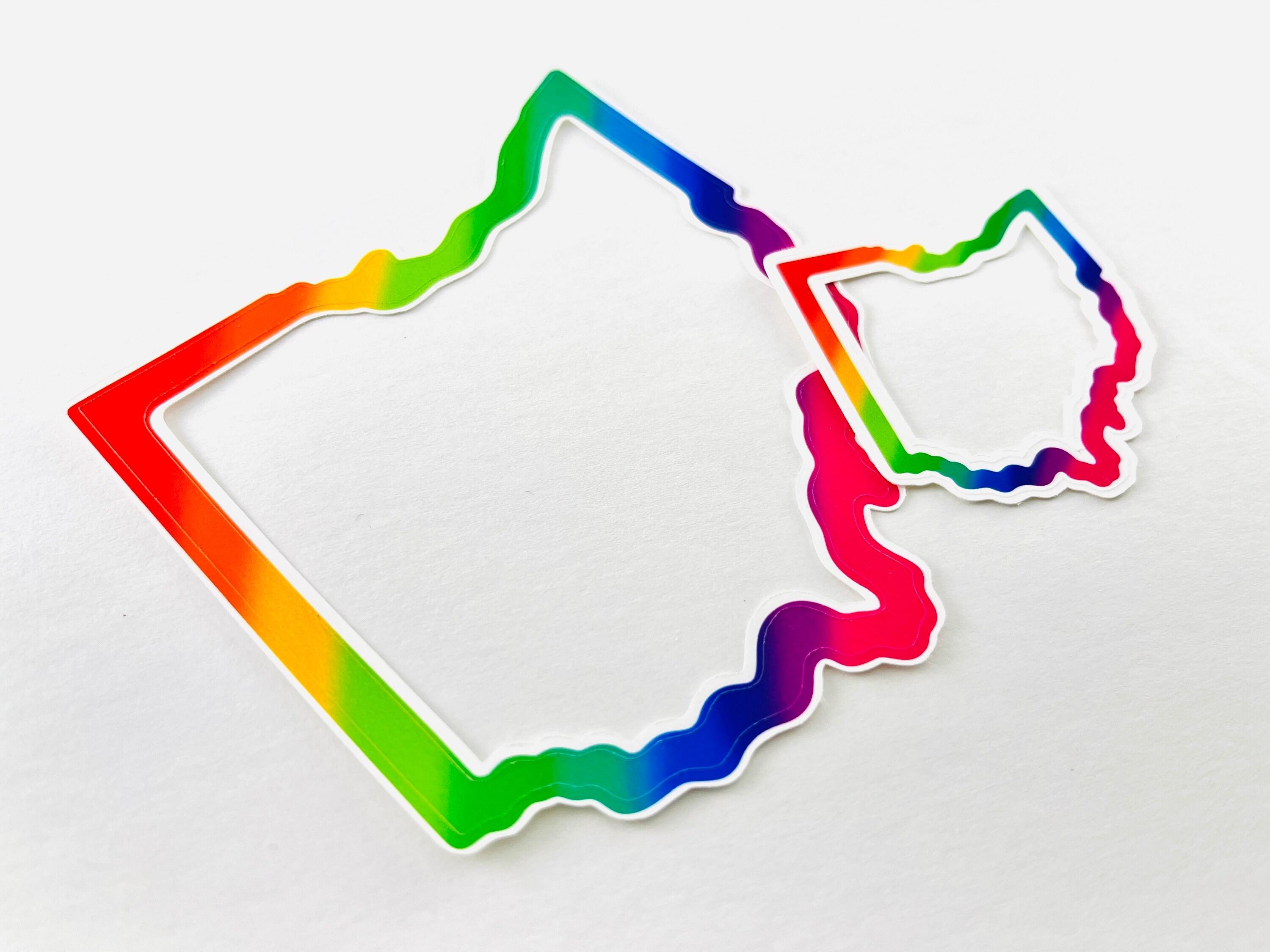 Ohio State Outline. Rainbow. Vinyl Die Cut Bumper Sticker - Etsy