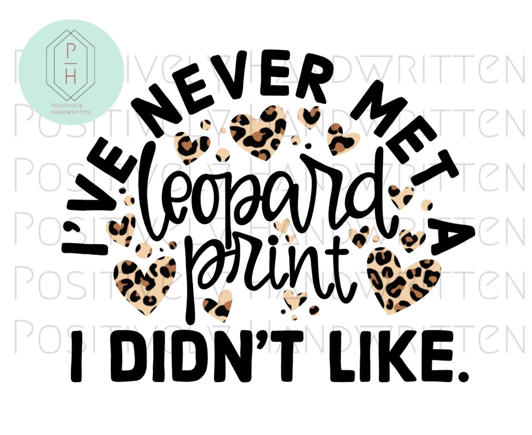 Leopard Print Lover PNG: Handwritten Animal Print (digital Download ...