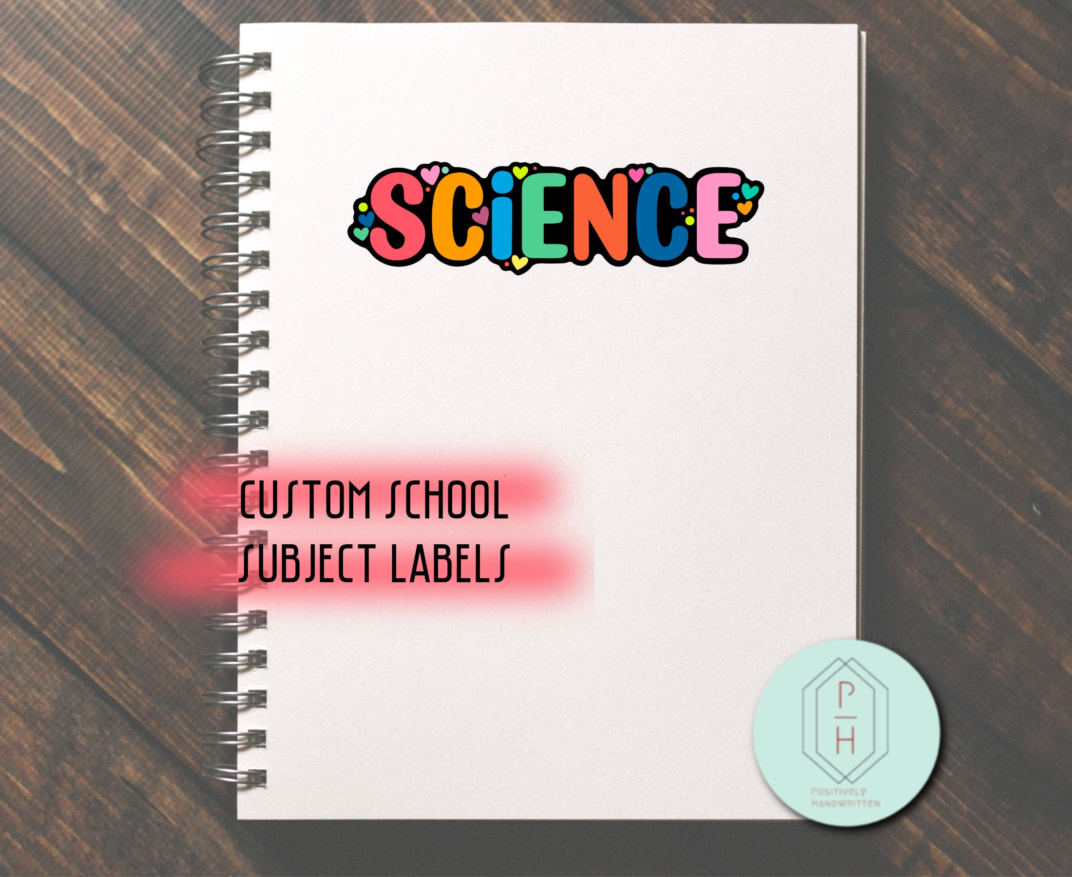 Custom School Subject Label Stickers: Personalized Notebook Decals - Etsy