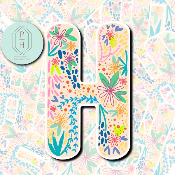 Split Monogram H - Etsy