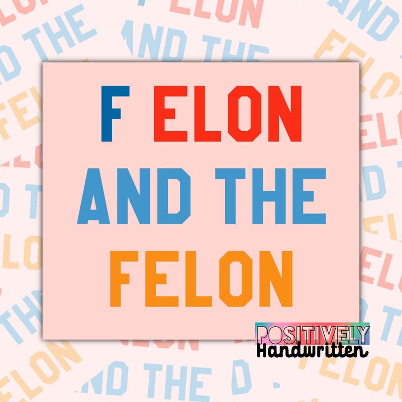 F Elon and the Felon Bumper Sticker - Etsy