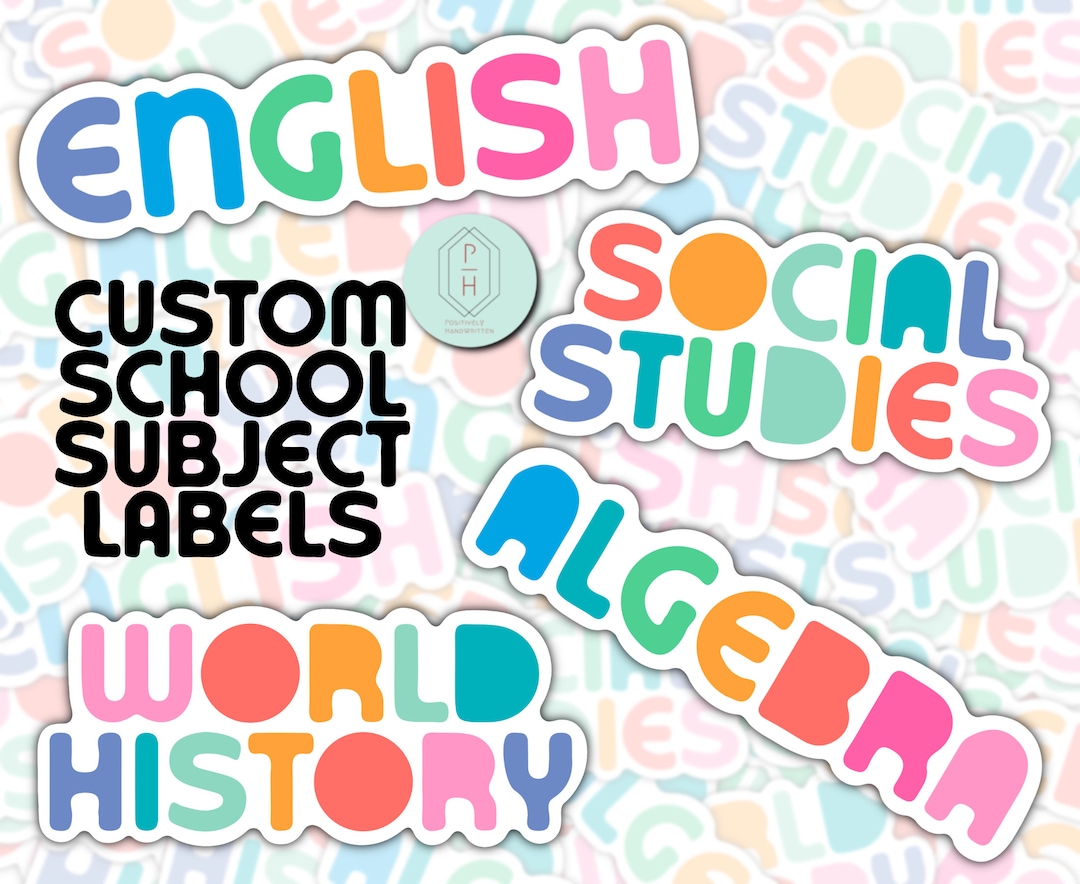 Bright Colored School Subject Label Stickers | for Notebooks and School ...